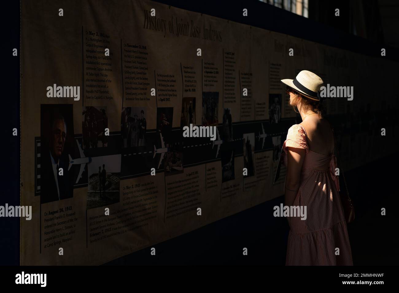 An attendee of the Joint Base Andrews 2022 Air & Space Expo views a ...
