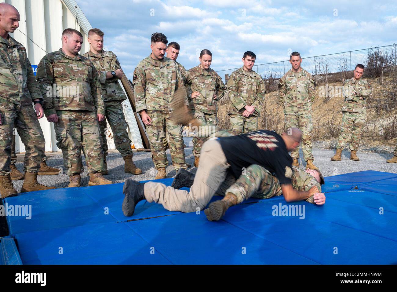 Defenders assigned to the 171st Security Forces Squadron practice hand ...