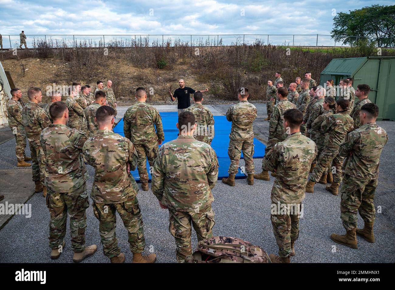 Defenders assigned to the 171st Security Forces Squadron practice hand ...