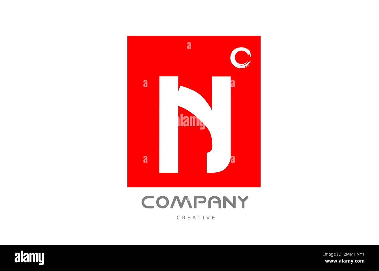 red N alphabet letter logo icon design with japanese style lettering. Creative template for ...