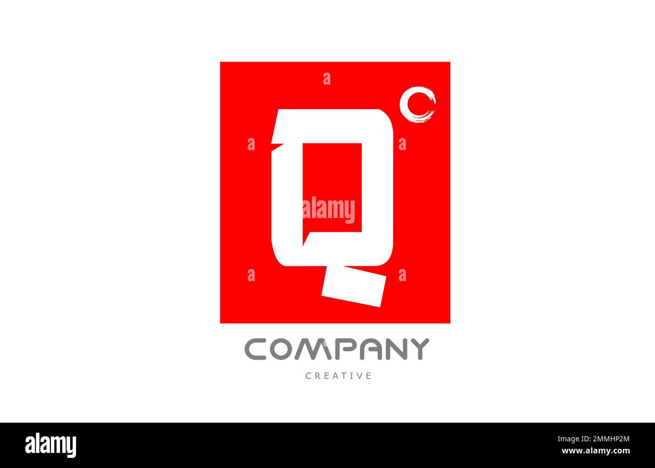 red Q alphabet letter logo icon design with japanese style lettering ...