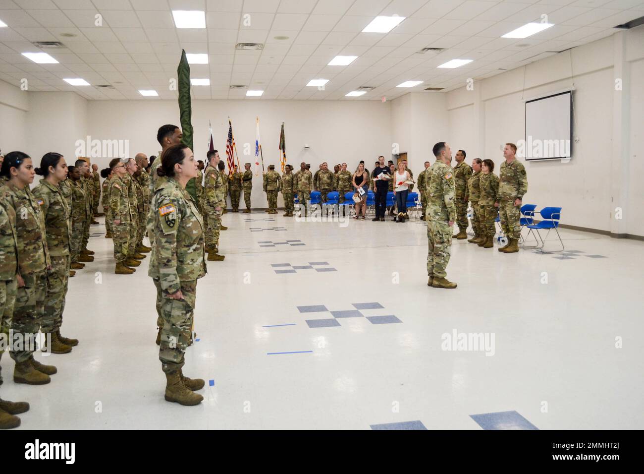 Soldiers stand at attention during the 94th Combat Support Hospital's ...