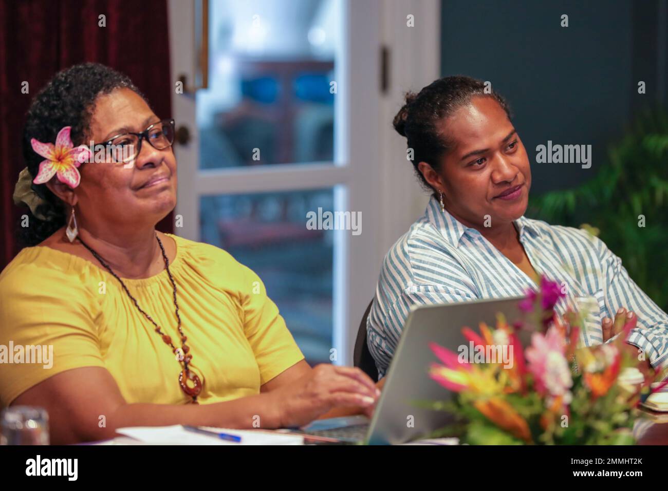 From left, Adi Vasulevu Levu, Executive Director of Transcend Oceania ...
