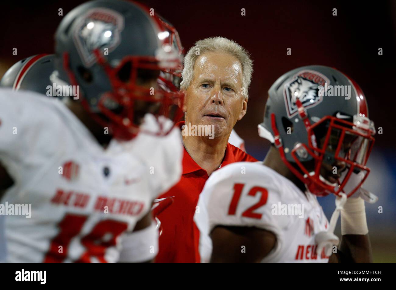 New Mexico coach Bob Davie cheers his players during the second half of ...