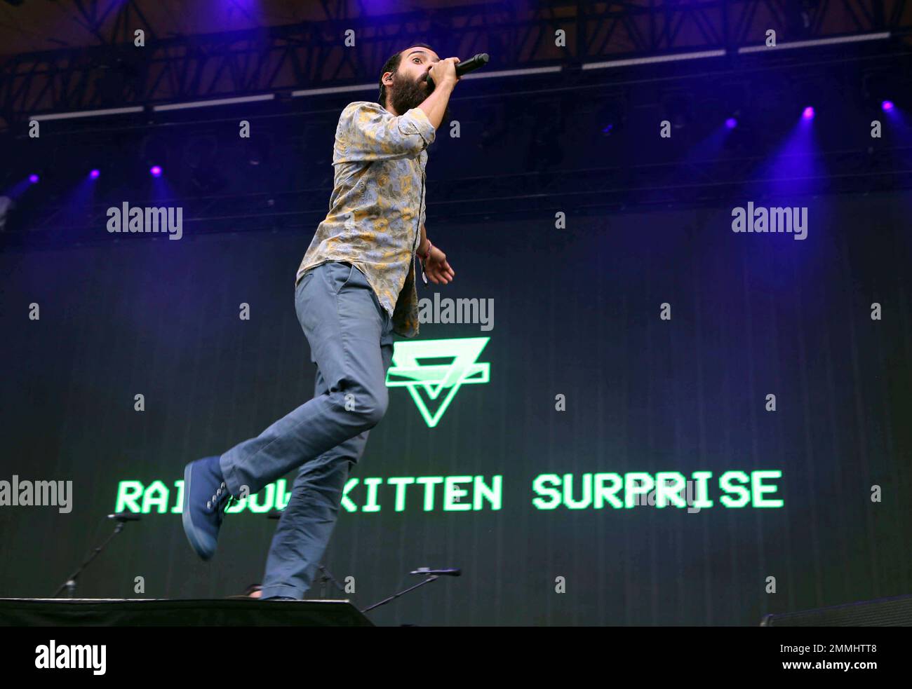 Sam Melo with Rainbow Kitten Surprise performs during Music MidTown ...