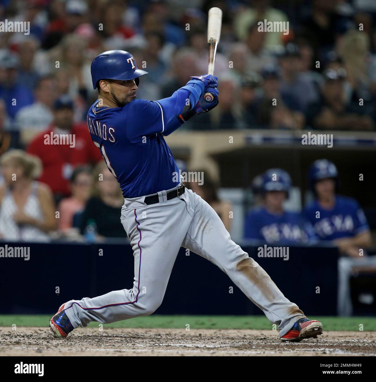 Texas Rangers' Robinson Chirinos hits a three-run double against the ...