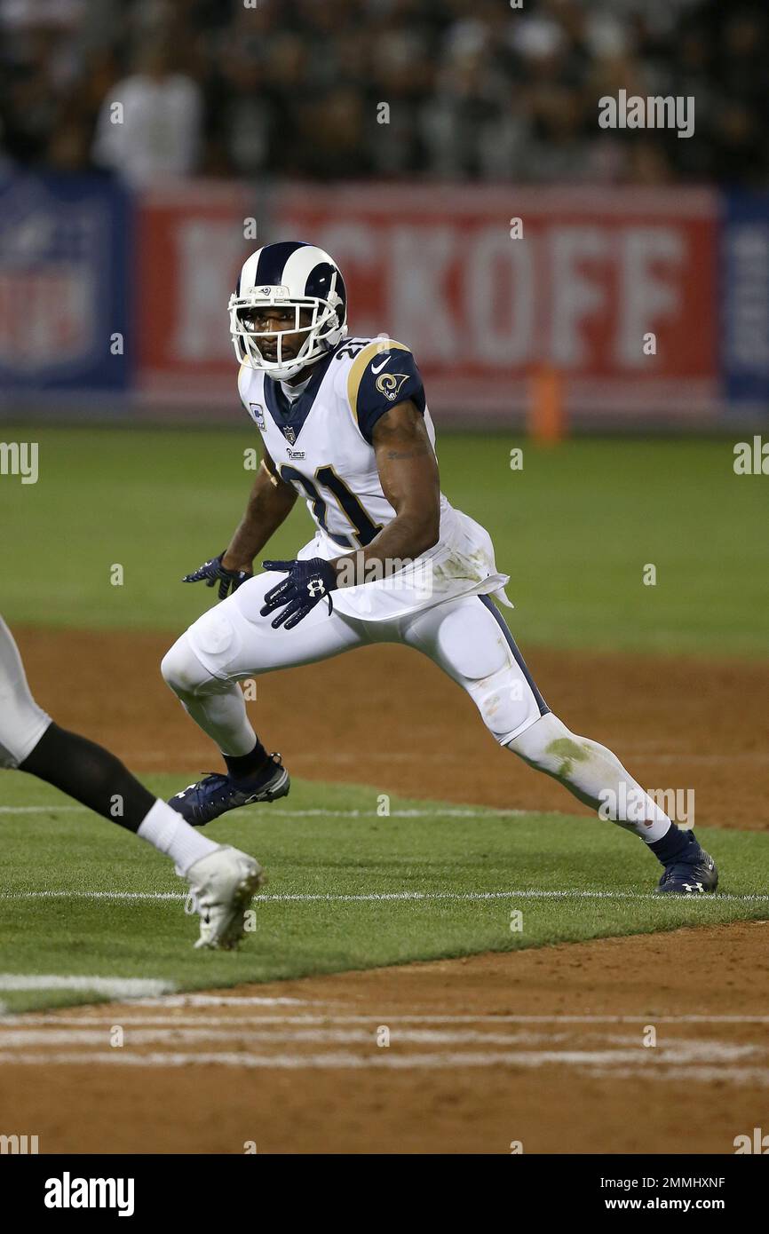 Los Angeles Rams cornerback Aqib Talib defends a play during an NFL ...