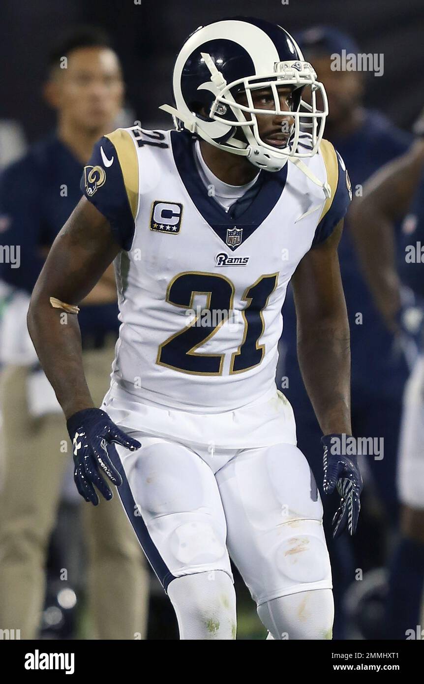 Los Angeles Rams cornerback Aqib Talib defends a play during an NFL ...