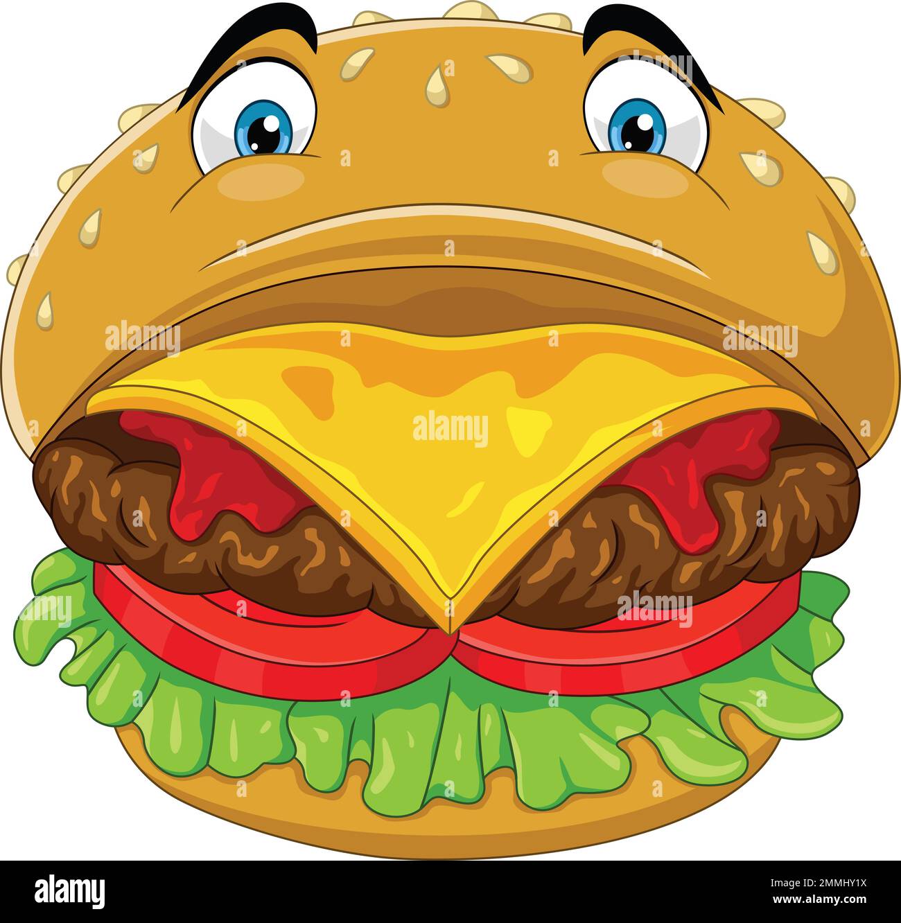 Cartoon burger on white background Stock Vector Image & Art - Alamy