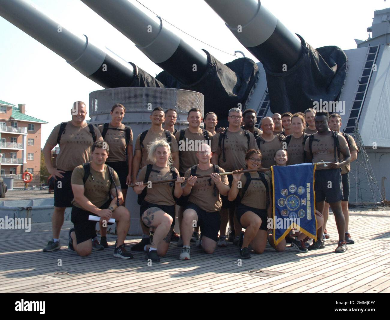 Chief Petty Officer Selectees from Naval Special Warfare Group Two pose ...