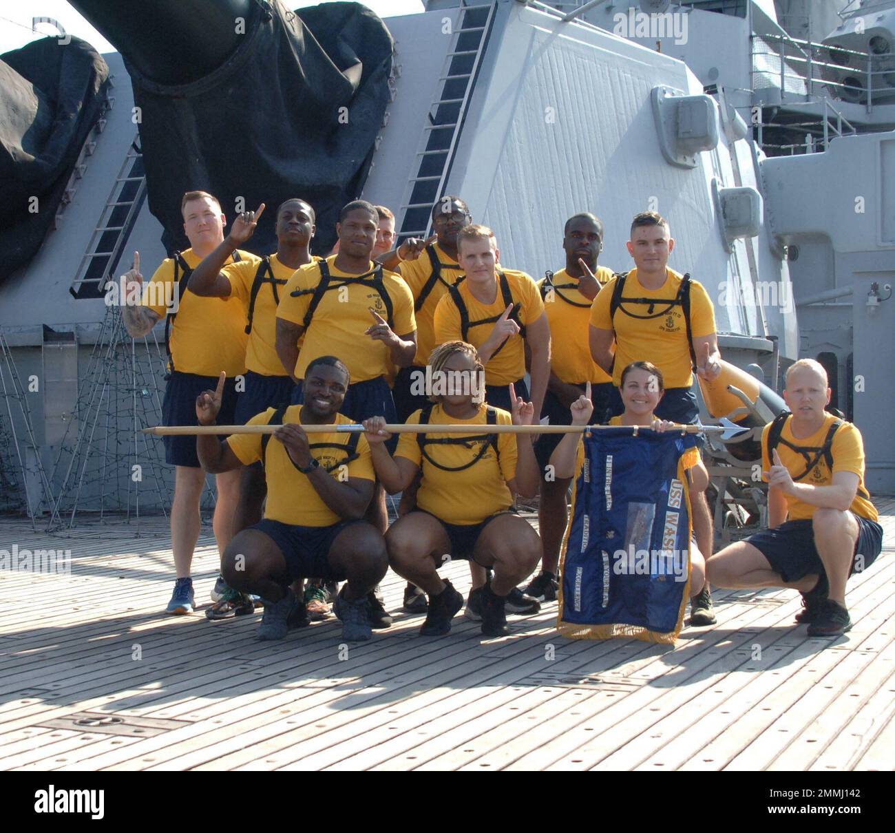 Chief Petty Officer Selectees from USS Wasp (LHD 1) pose for a group ...