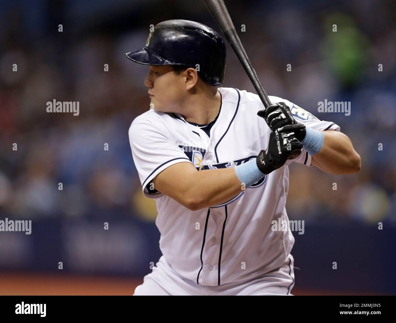 Tampa Bay Rays' Ji-Man Choi, of South Korea, bats against the Oakland ...
