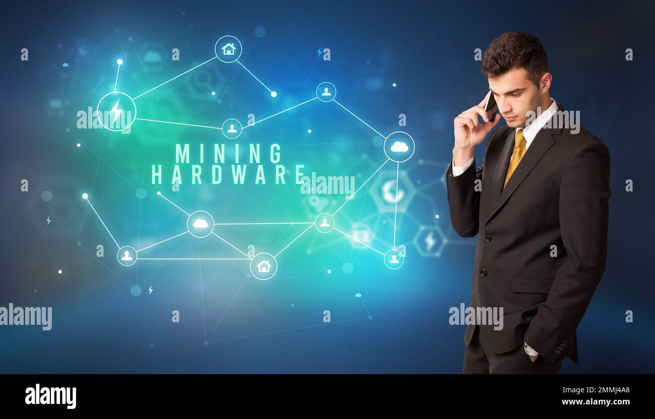 Businessman thinking about technology concept Stock Photo - Alamy