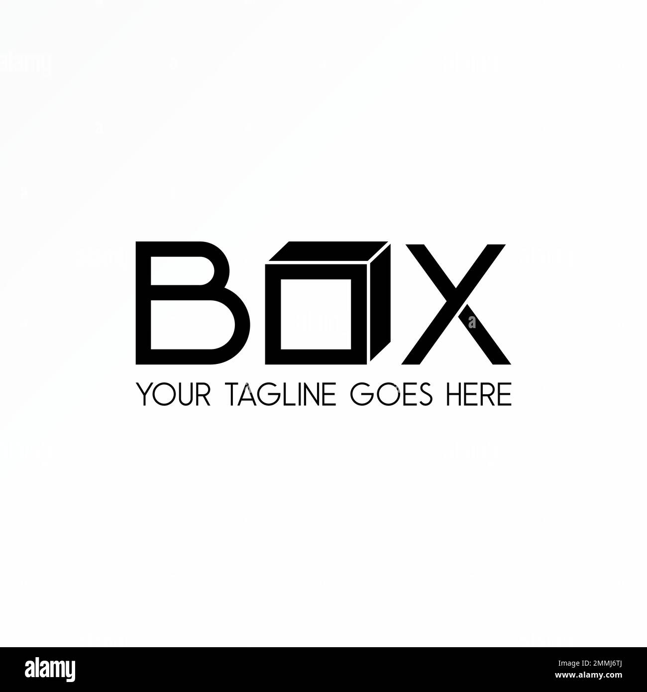 letter or word BOX sans serif font in 3D Image graphic icon logo design ...