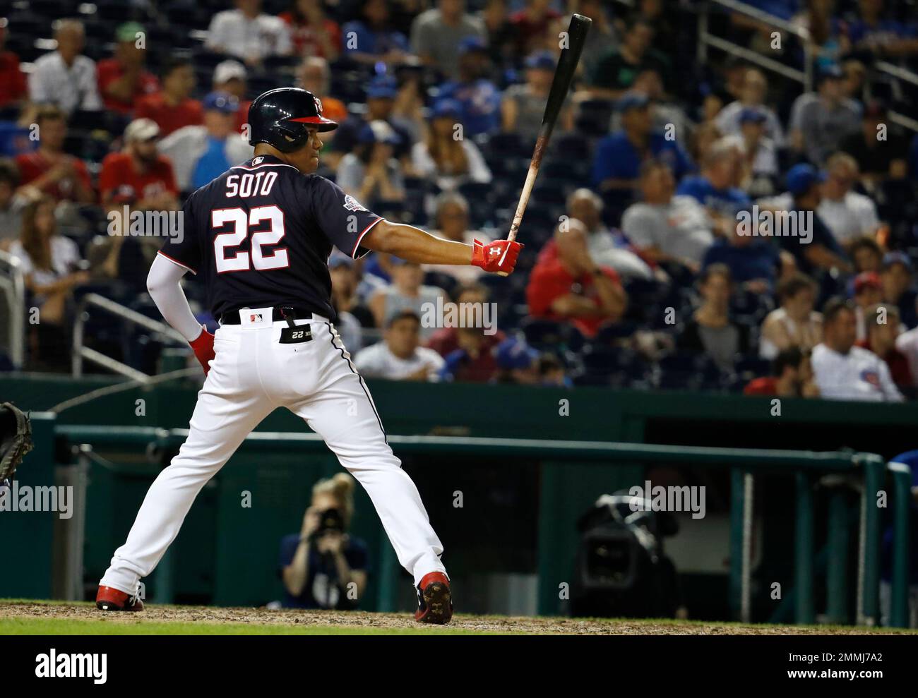 Washington Nationals' Juan Soto (22) bats in the tenth inning of a ...