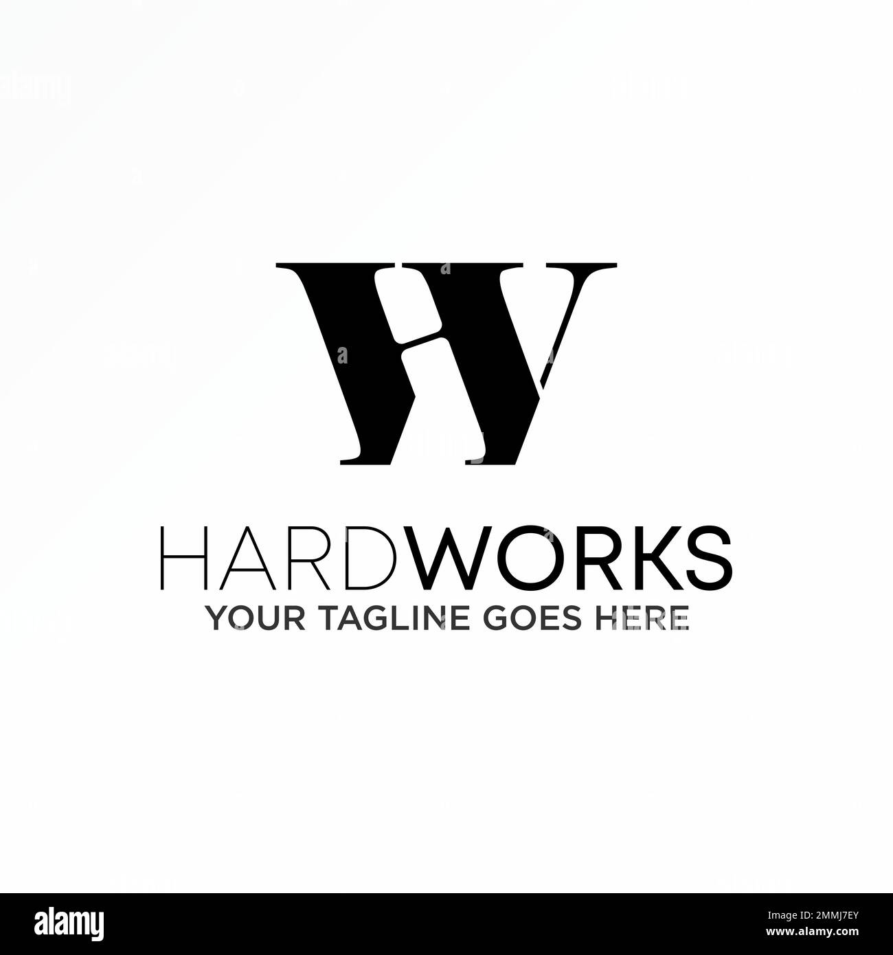 Simple Letter or word W or HW serif font image graphic icon logo design ...