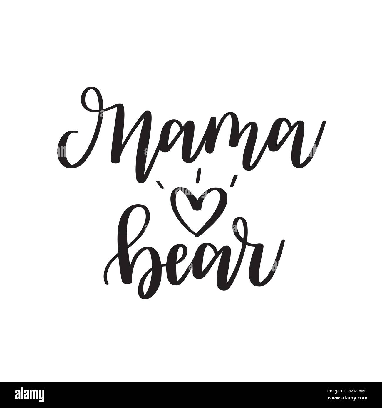 Mama bear brush calligraphy design. Family text Stock Vector Image ...