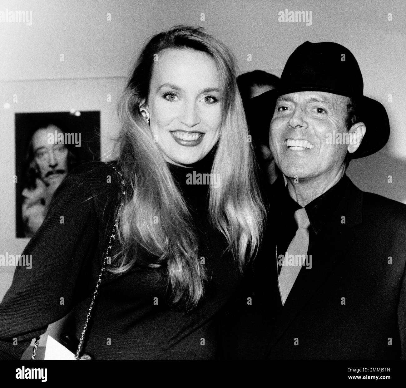 Artist Francesco Scavullo poses with model Jerry Hall during a book ...