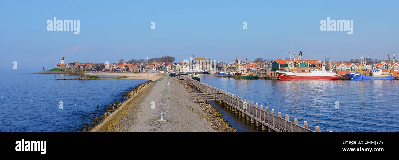 Urk Flevoland Netherlands May 2017 fishing harbor of Urk Holland with ...