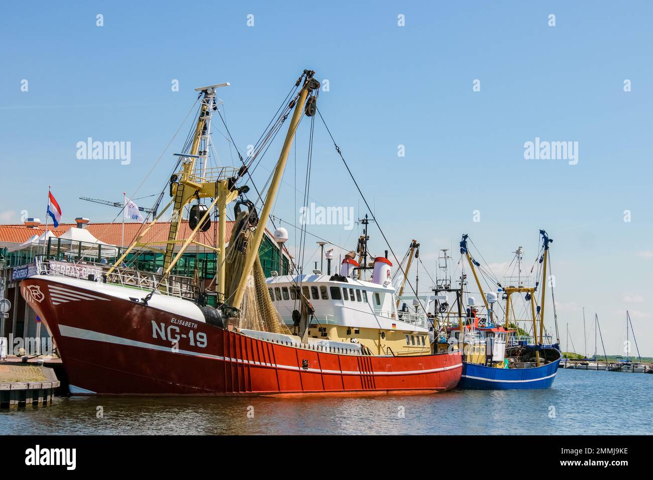 Urk Flevoland Netherlands May 2017 fishing harbor of Urk Holland with ...