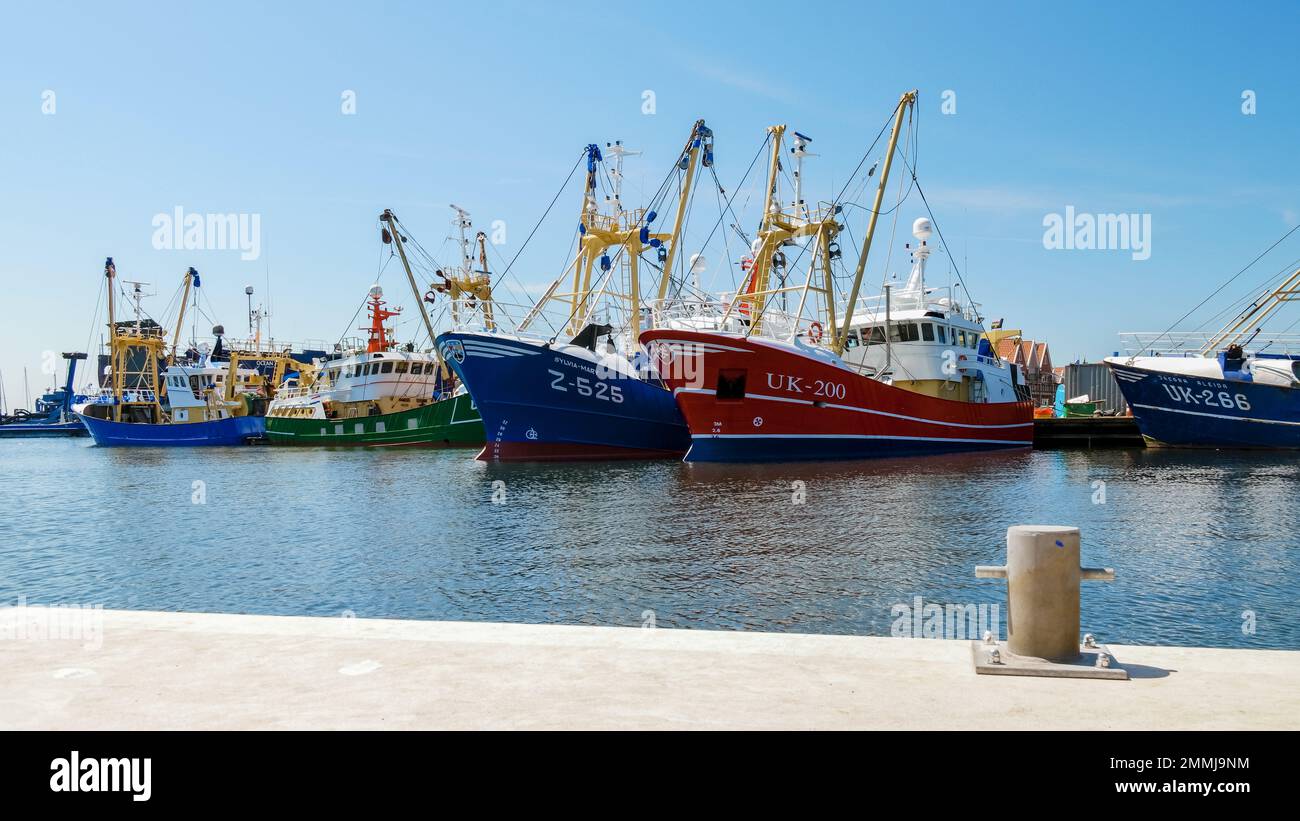 Urk Flevoland Netherlands May 2017 fishing harbor of Urk Holland with ...