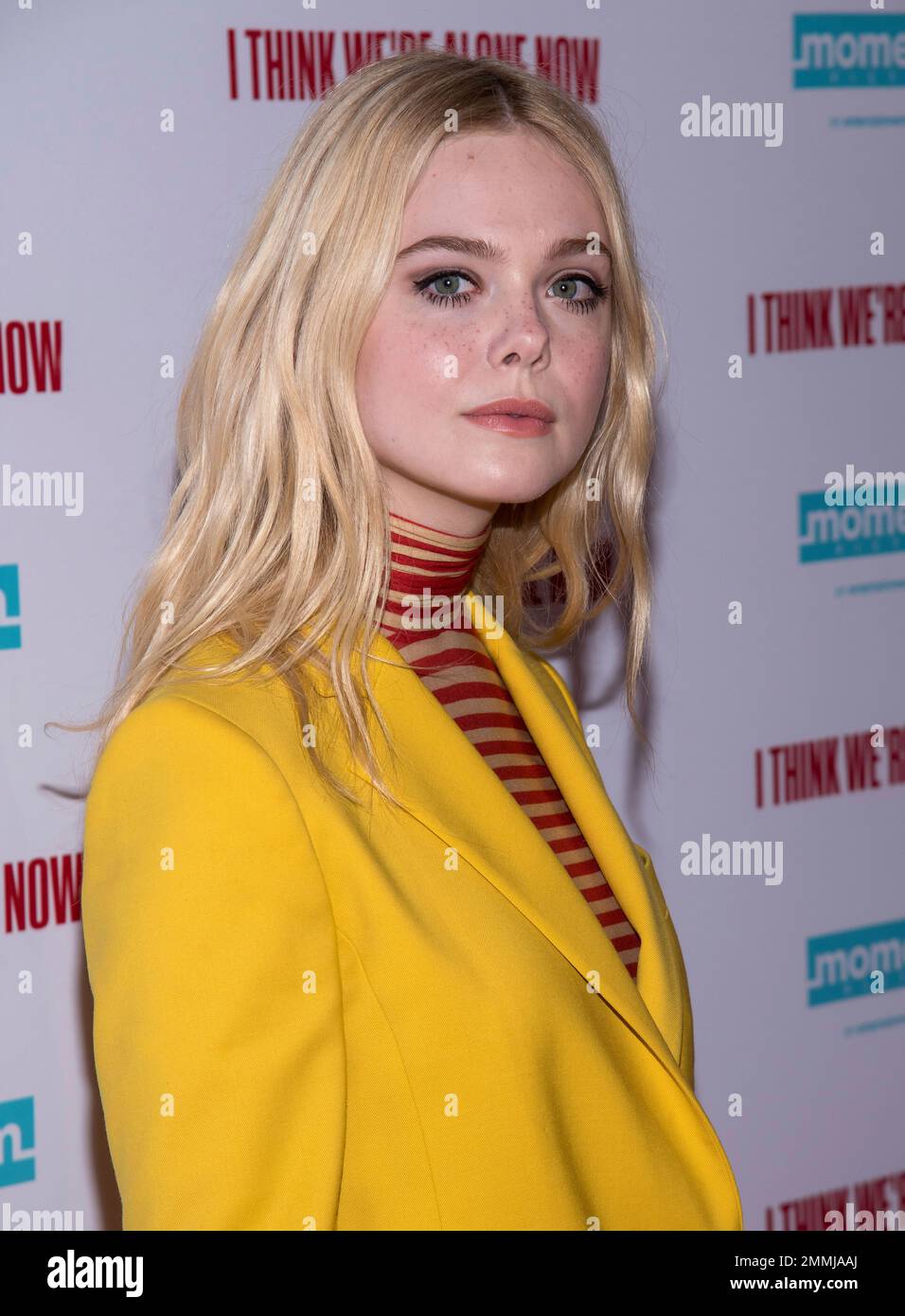 Elle Fanning attends a screening of "I Think We're Alone Now" at Dolby ...