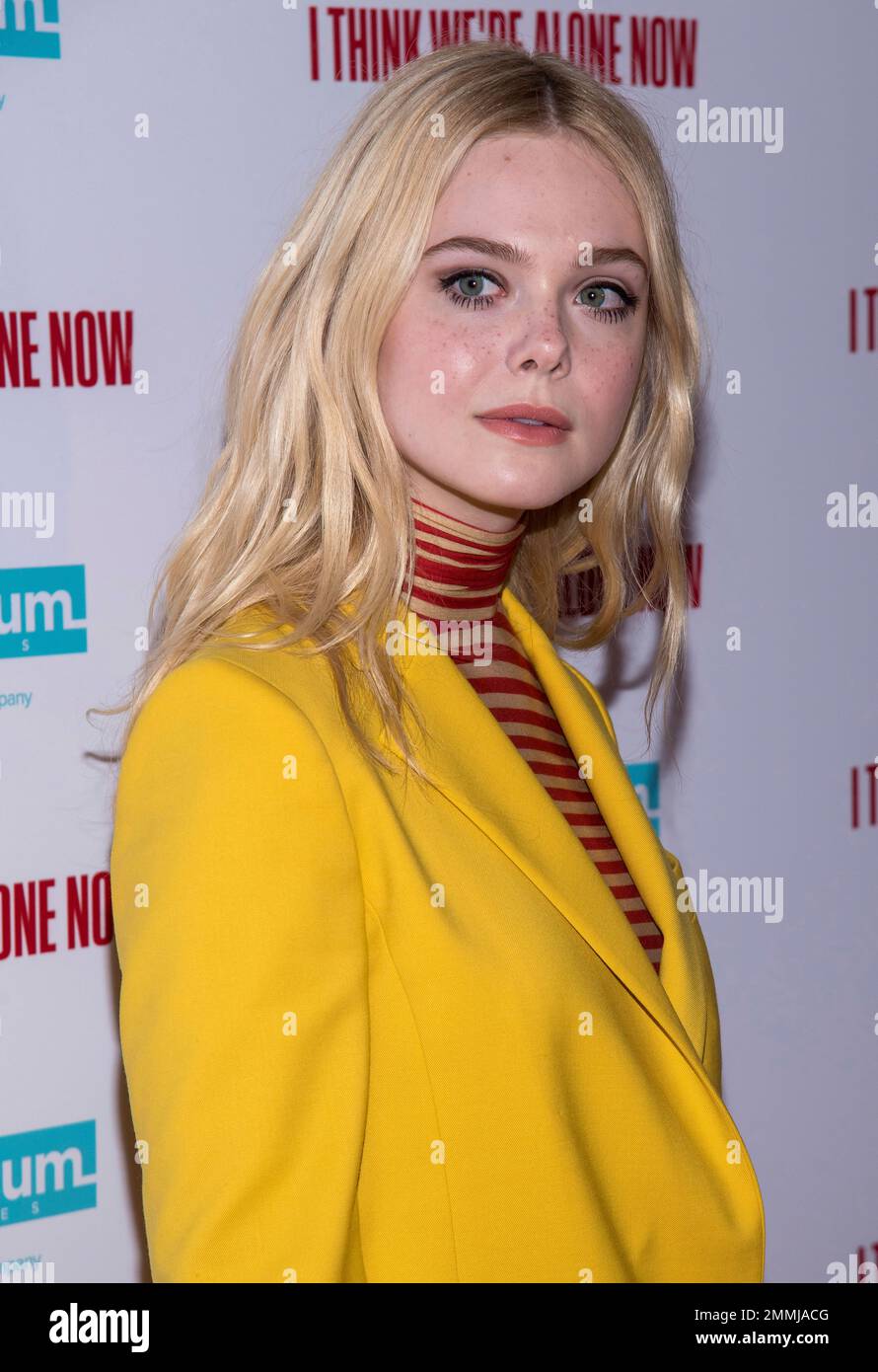 Elle Fanning attends a screening of "I Think We're Alone Now" at Dolby ...