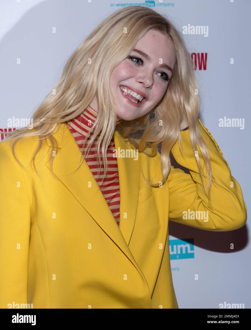 Elle Fanning attends a screening of "I Think We're Alone Now" at Dolby ...