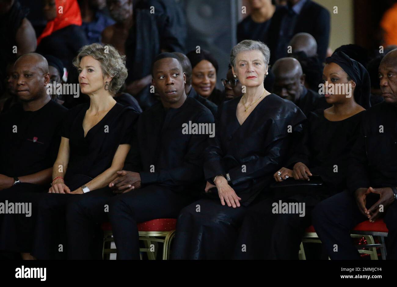 Kofi Annan's daughter Nina Cronstedt, 2nd left, son Kojo Annan, center ...