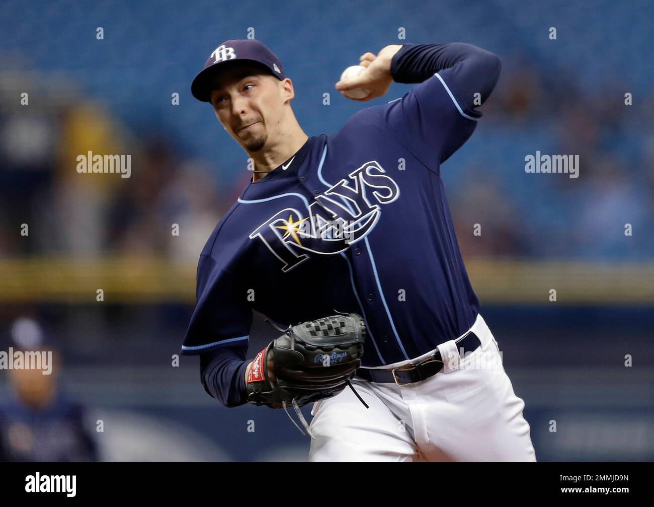 Tampa Bay Rays' Blake Snell pitches to the Cleveland Indians during the ...