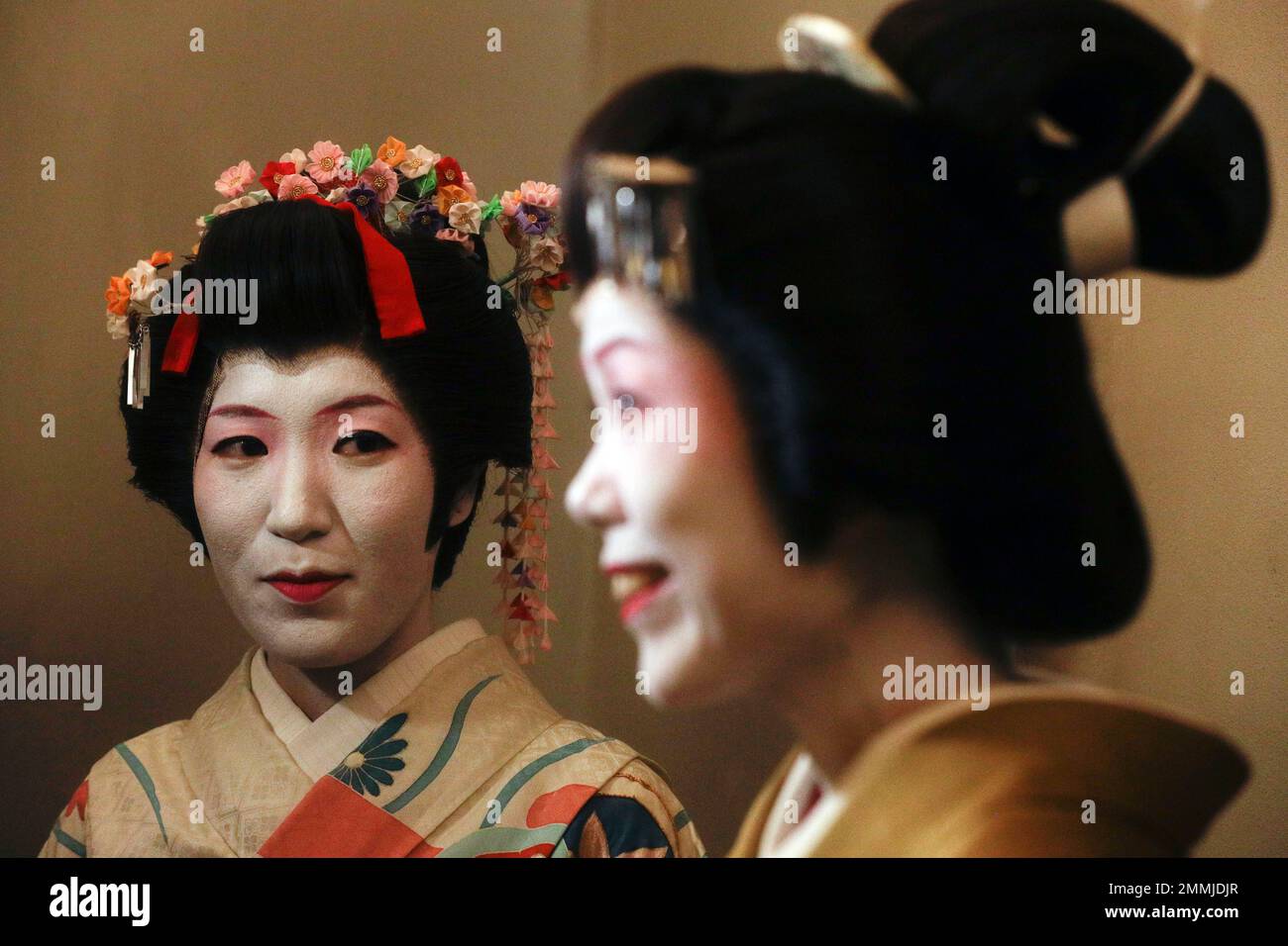 In this picture taken on Tuesday, Sept. 11, 2018, Geisha Asaka san ...