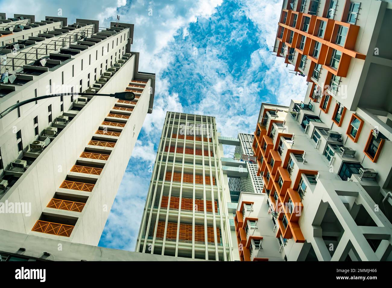 HDB Flats in Chinatown district with Singapore State Courts in view ...