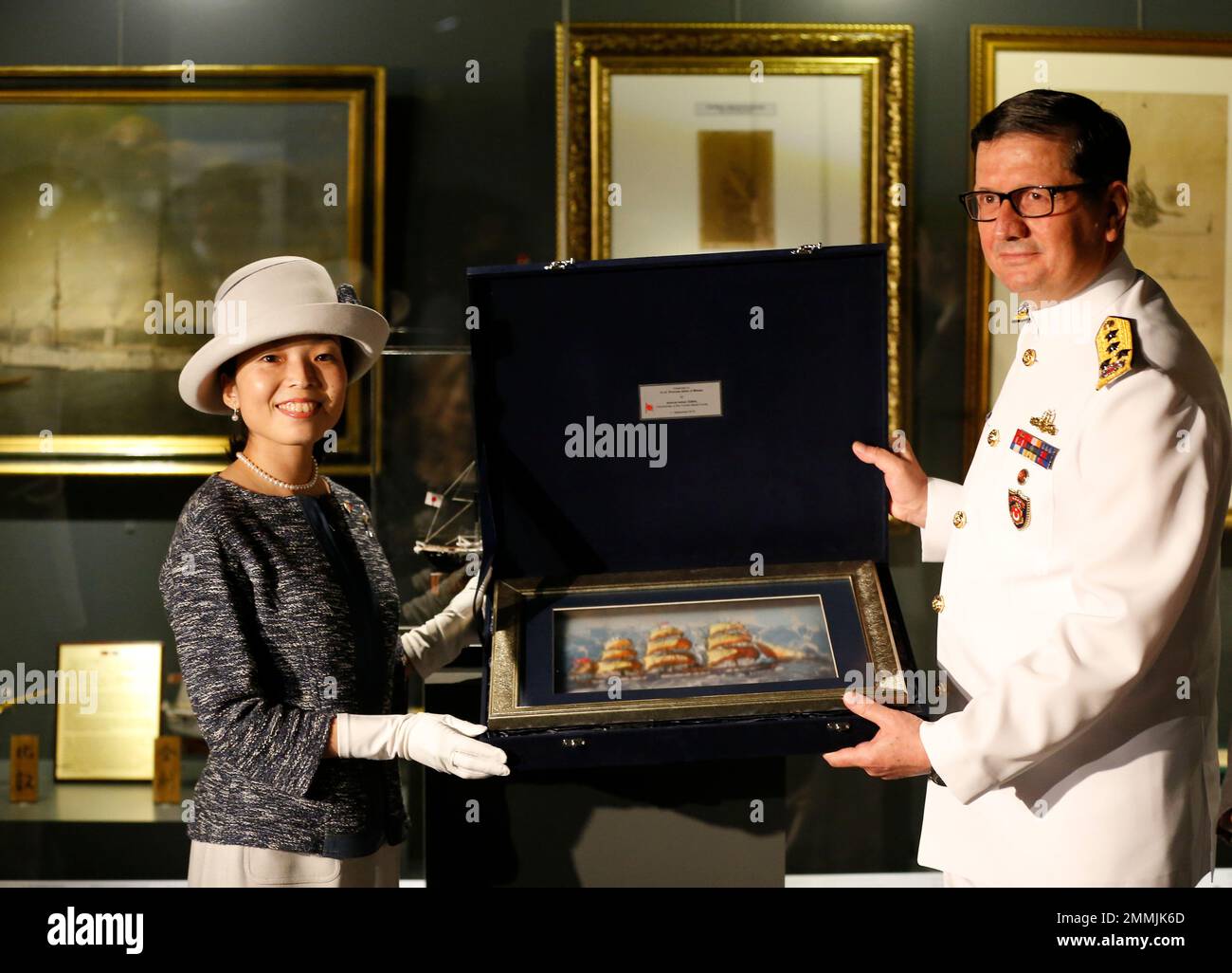 Japan's Princess Akiko poses for photographs during a visit at the ...