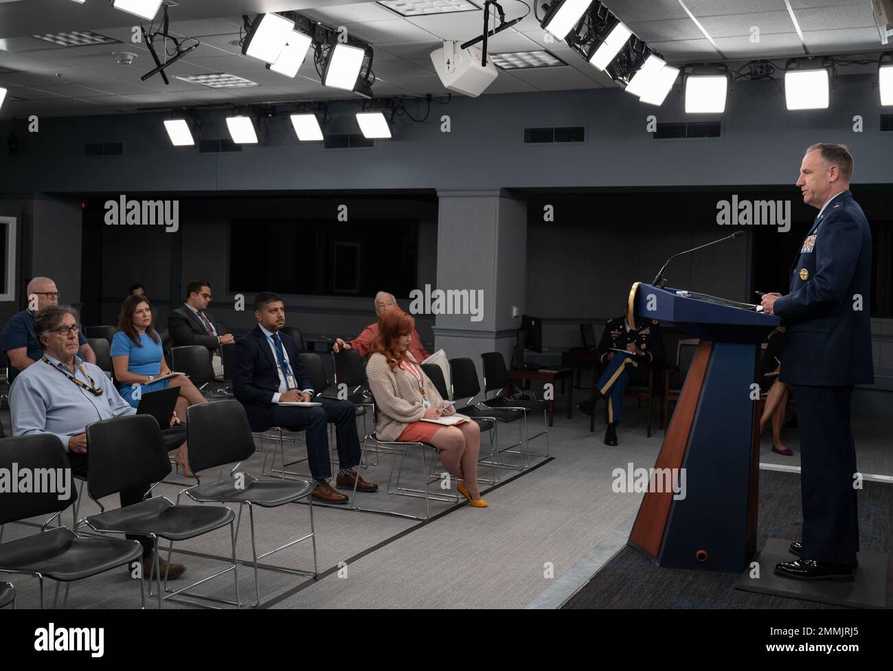 Pentagon Press Secretary Air Force Brig. Gen. Pat Ryder speaks during a press briefing, the ...
