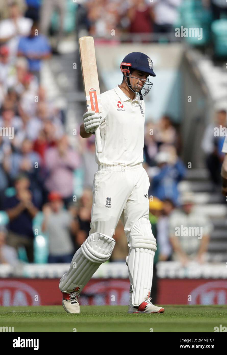 England's Alastair Cook, in his last ever batting innings before ...