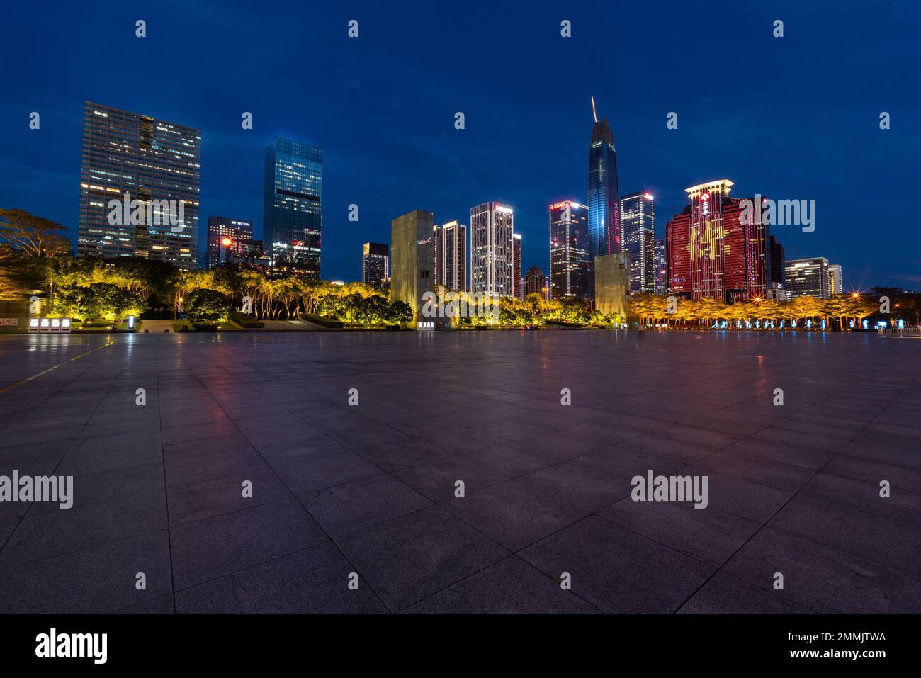 Shenzhen city square at night Stock Photo - Alamy