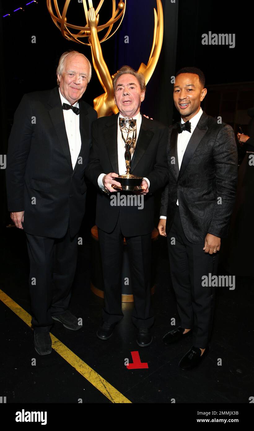 EXCLUSIVE - Tim Rice, from left, Andrew Lloyd Webber, and John Legend ...
