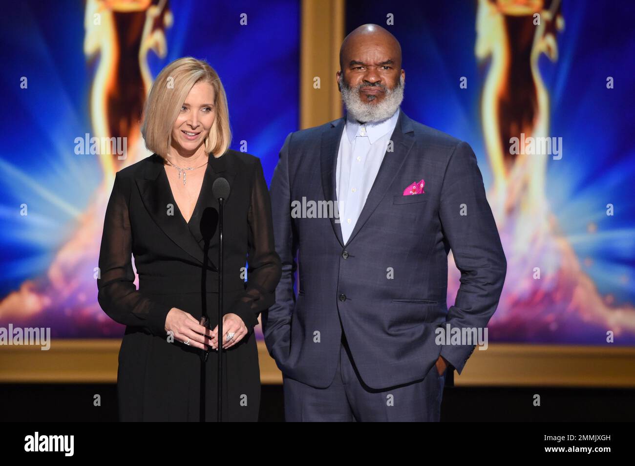 EXCLUSIVE - Lisa Kudrow, left, and David Alan Grier appear on stage ...
