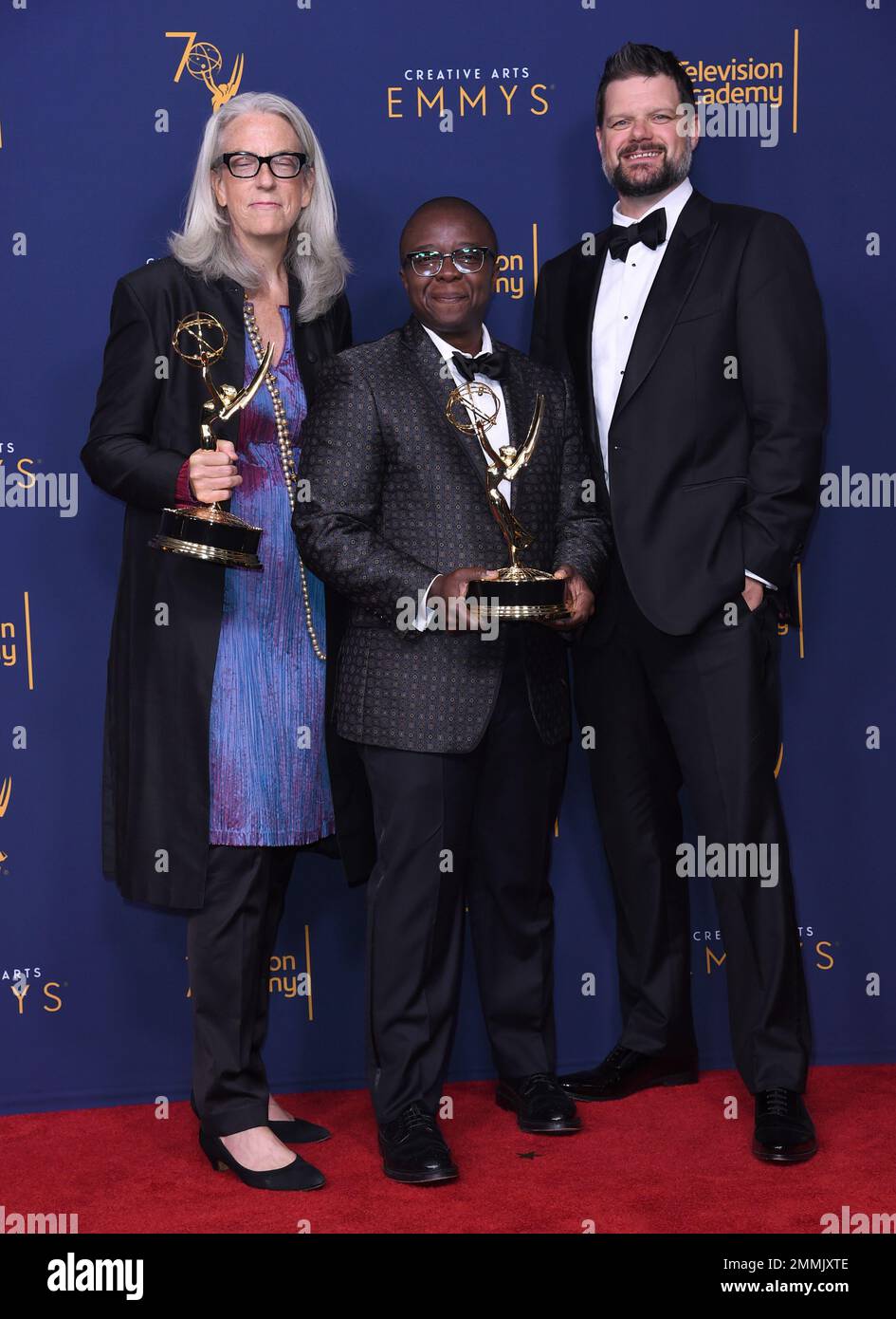 Joslyn Barnes, left, Yance Ford, and Alan Jacobsen winners of the award ...