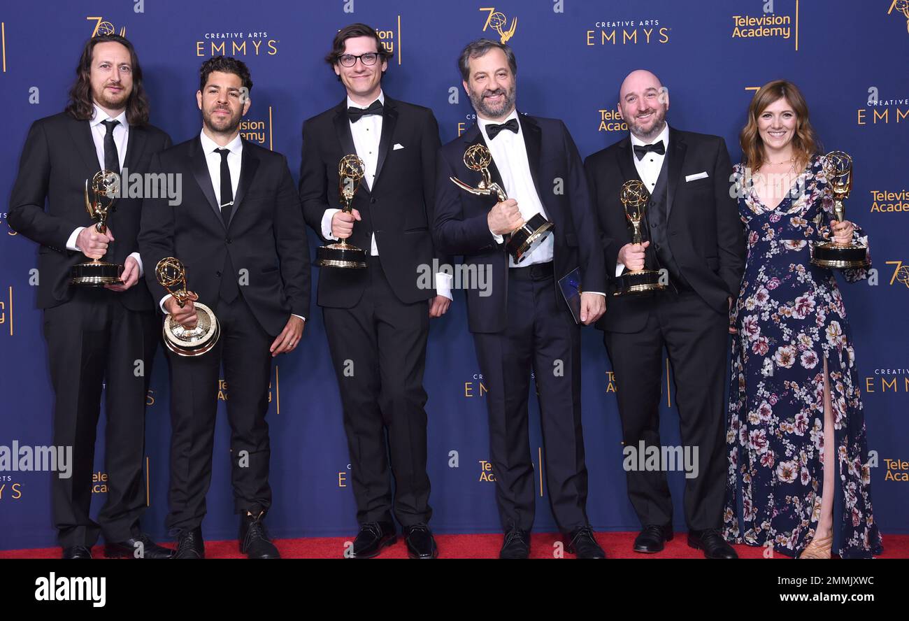 Michael Bonfiglio, left, Joe Beshenkovsky, Sam Fishell, Judd Apatow ...