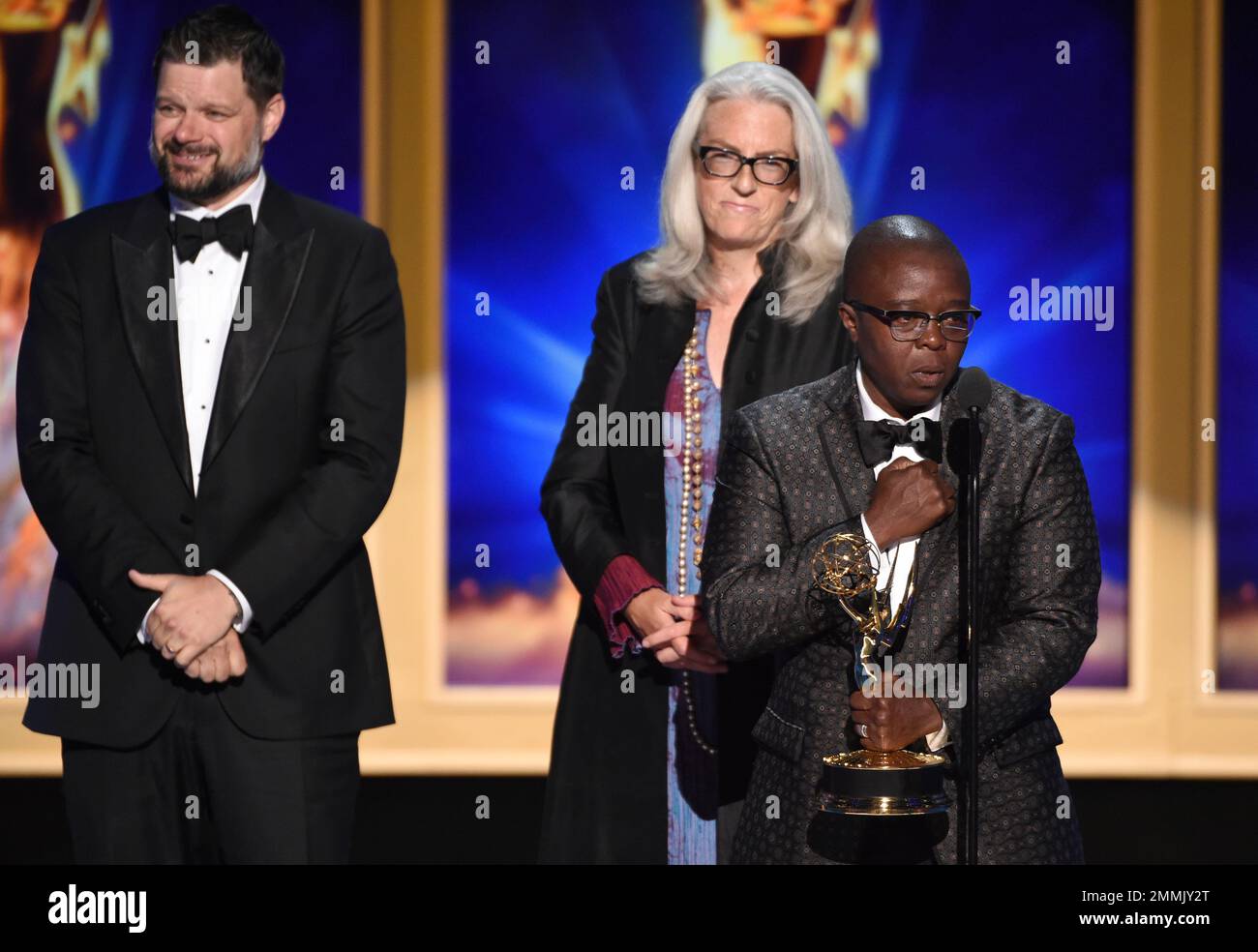EXCLUSIVE - Joslyn Barnes, center, and Yance Ford, right, during night ...