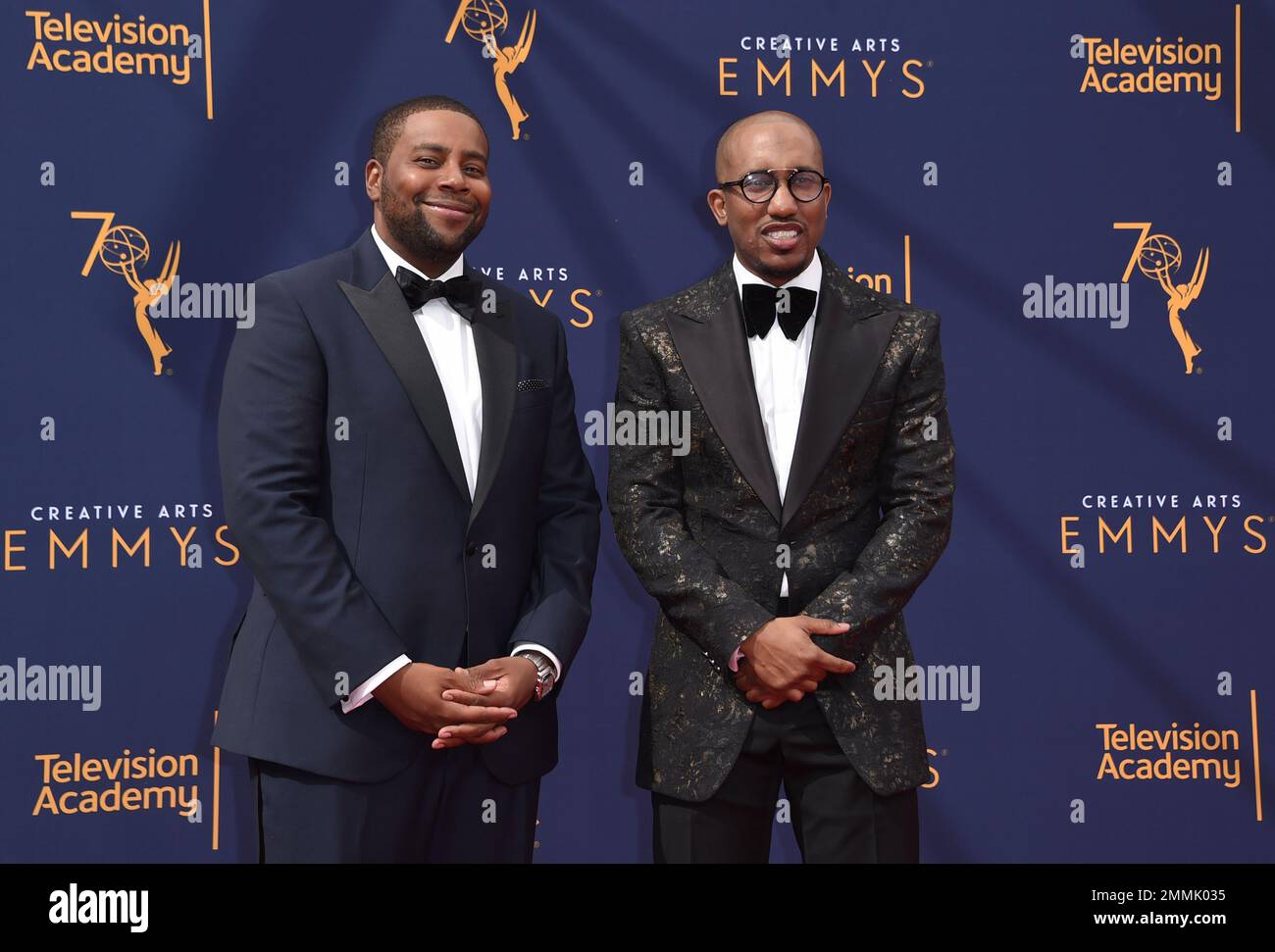 Kenan Thompson, left, and Chris Redd arrive at Night 2 of the Creative ...