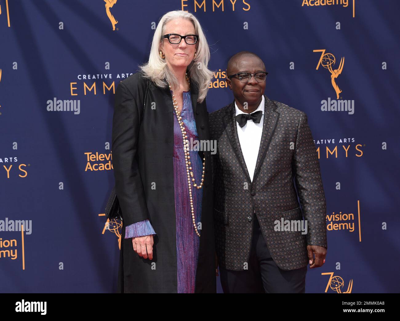 Joslyn Barnes, left, and Yance Ford arrives at night two of the ...
