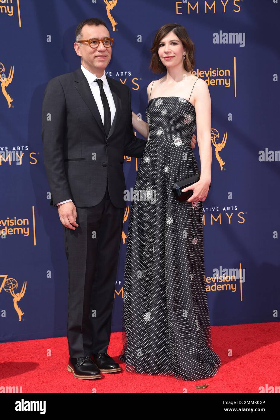 Fred Armisen, left, and Carrie Brownstein arrive at night two of the ...