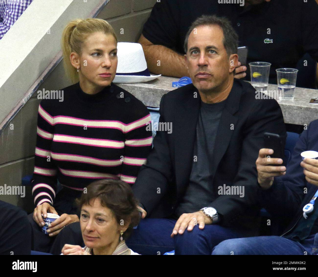 Jessica Seinfeld, left, and Jerry Seinfeld attend the men's finals of ...