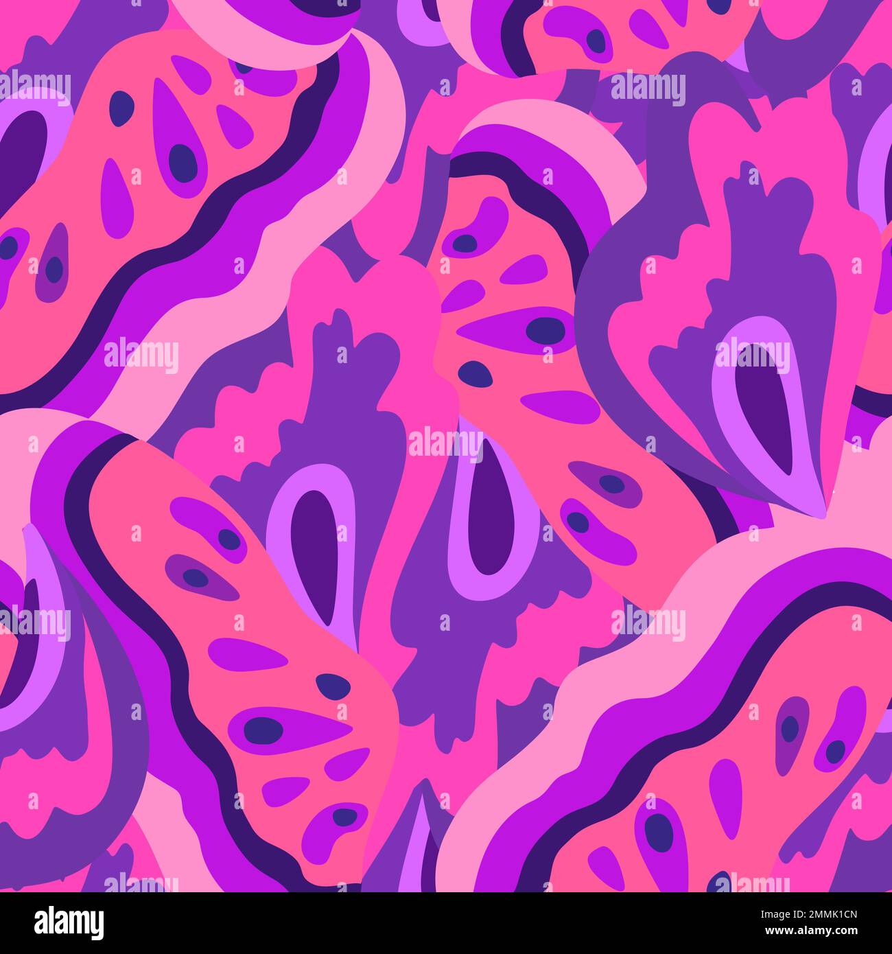 Colorful ornamental psychedelic pattern. Funky vector texture with ...