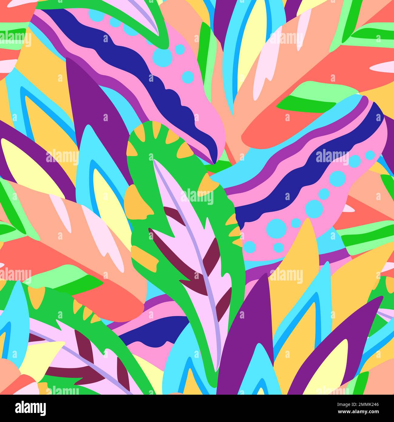 Colorful ornamental psychedelic pattern. Funky vector texture with ...