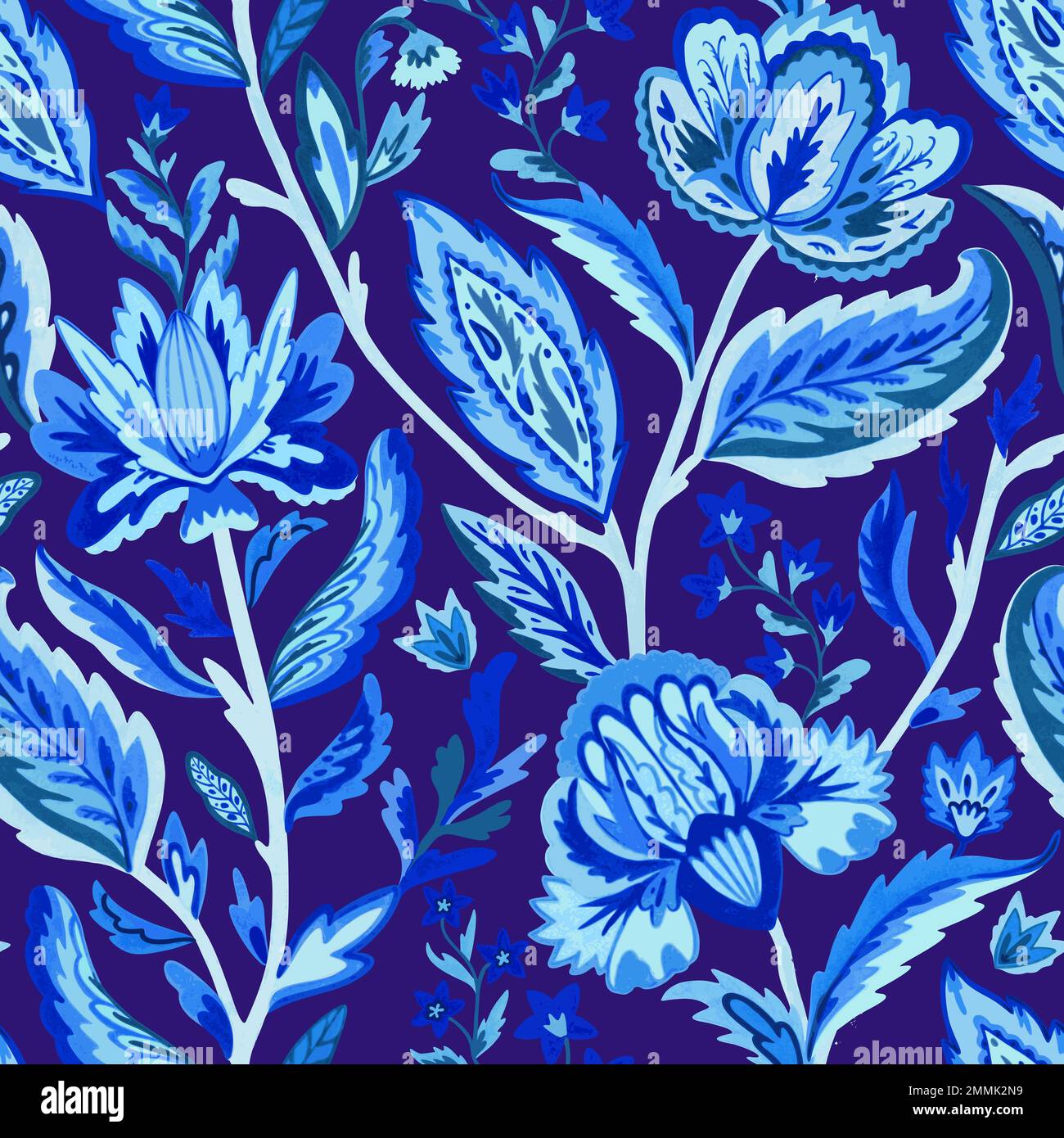 Purple And Blue Paisley Background