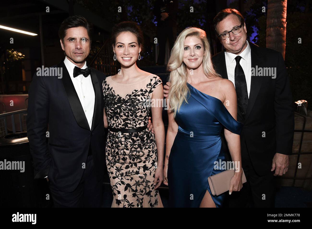 John Stamos, from left, Caitlin McHugh, Kelly Rizzo and Bob Saget ...