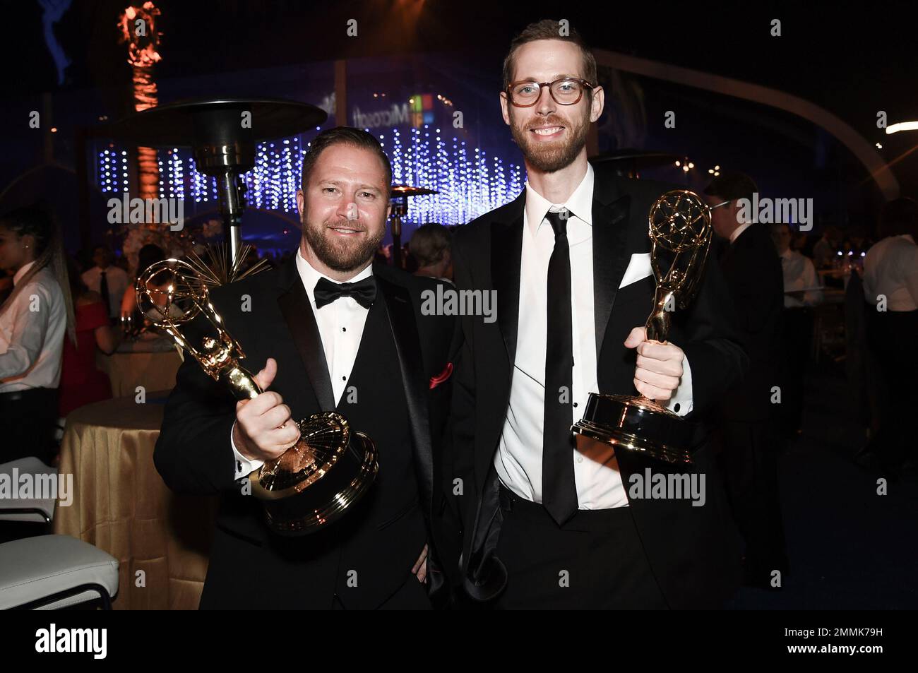 Trevor Gates, left, and Jason Dotts attend the Governors Ball during ...